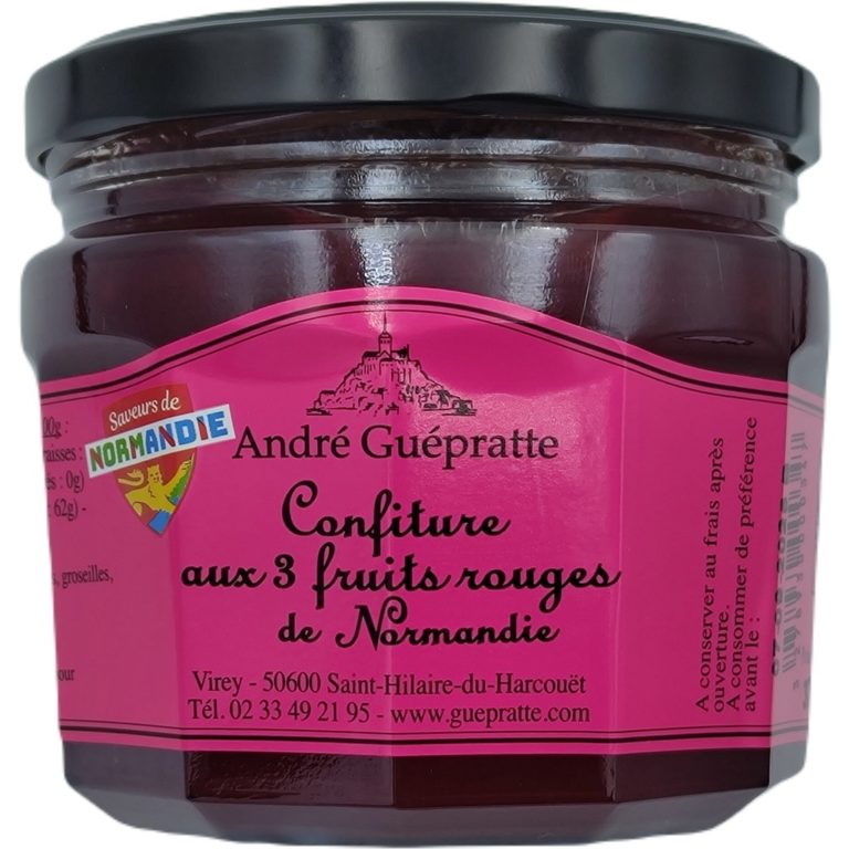 Confiture aux 3 fruits rouges de Normandie - Normaund
